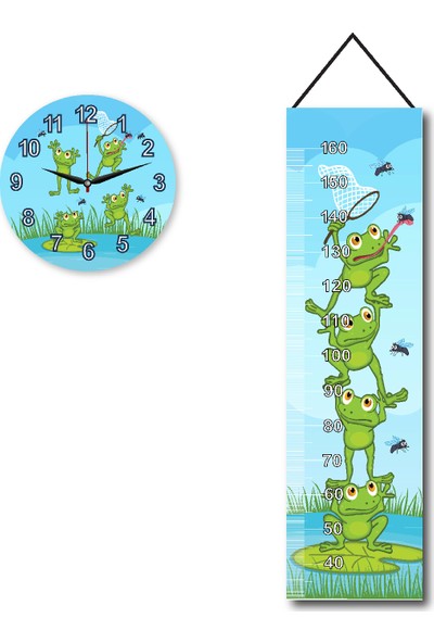 İyi Fikir Çocuk Odası Boy Ölçer Cetveli - Duvar Saati