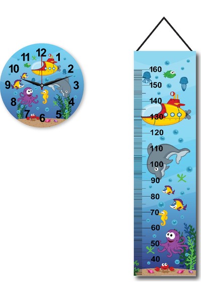 İyi Fikir Çocuk Odası Boy Ölçer Cetveli - Duvar Saati