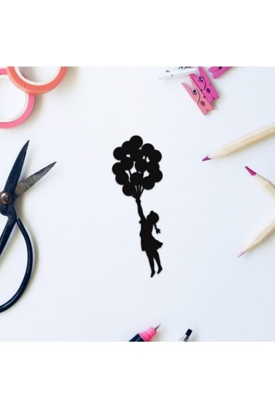 Walldeco Ahşap Balonlu Kız Kitap Ayracı Mdf