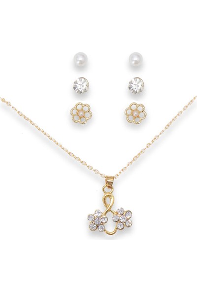 Takıştır Sarı Zirkon Taşlı Zarif Kolye Küpe Set Takıştır Sarı Zirkon Taşlı Zarif Kolye Küpe Set