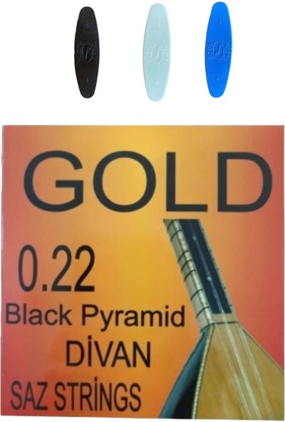 Gold Divan 0.22 Bağlama Teli ve 3 Adet Tezene Gold Divan 0.22 Bağlama Teli ve 3 Adet Tezene