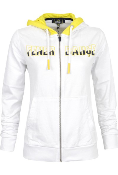 Fenerbahçe Kadın Kolej Kapşonlu Beyaz Sweat Fenerbahçe Kadın Kolej Kapşonlu Beyaz Sweat