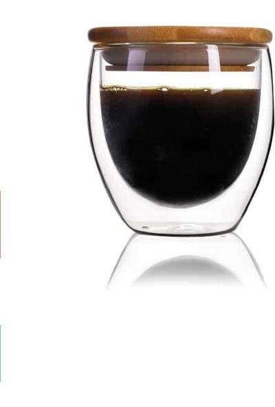 Perotti Çift Cidarlı Kulpsuz Bambu Kapaklı Bardak 250 ml 12461 Perotti Çift Cidarlı Kulpsuz Bambu Kapaklı Bardak 250 ml 12461