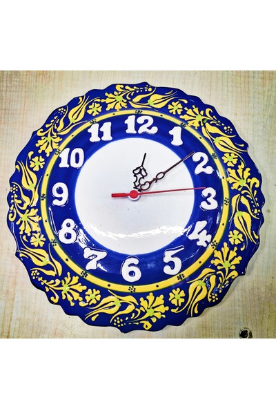 Sultan Çini 30 cm Kabartma Desen Fotoğraf Saati Sultan Çini 30 cm Kabartma Desen Fotoğraf Saati