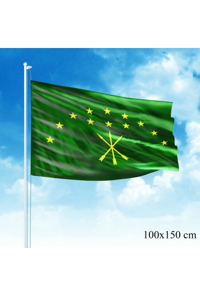 Asilmeydan Adıge Çerkez Cumhuriyeti Adıgeya Rusya Federasyonu Bayrak 100 x 150 cm
