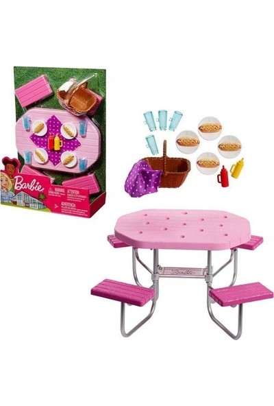 Barbie Mattel Barbie'nin Ev Dış Dekorasyon Piknik Aksesuarları FXG37 Barbie Mattel Barbie'nin Ev Dış Dekorasyon Piknik Aksesuarları FXG37