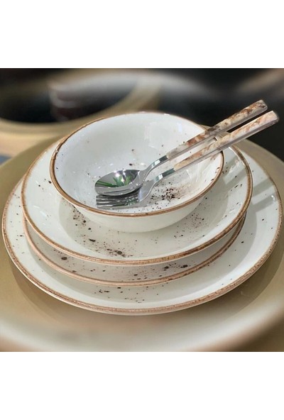 Tulü Porselen Reactive 24 Parça Porselen Yemek Takımı Krem Tulü Porselen Reactive 24 Parça Porselen Yemek Takımı Krem
