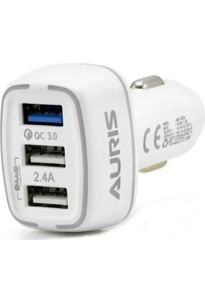 Aurıs 5.4 Amper 30W Qualcomm 3 USB Araç Şarj Aleti