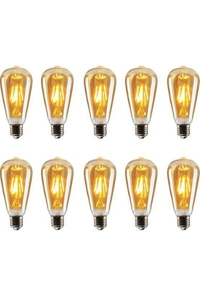 Lambam 4 Watt Rustik Dimmerli Günışığı Sarı Dekoratif LED Ampul 10'lu Lambam 4 Watt Rustik Dimmerli Günışığı Sarı Dekoratif LED Ampul 10'lu