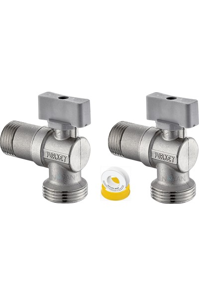 Noyan 2 Adet Mini Küresel Çamaşır Makina Bulaşık Makinesi Musluğu + Teflon Bant Basınca Dayanıklı Noyan 2 Adet Mini Küresel Çamaşır Makina Bulaşık Makinesi Musluğu + Teflon Bant Basınca Dayanıklı