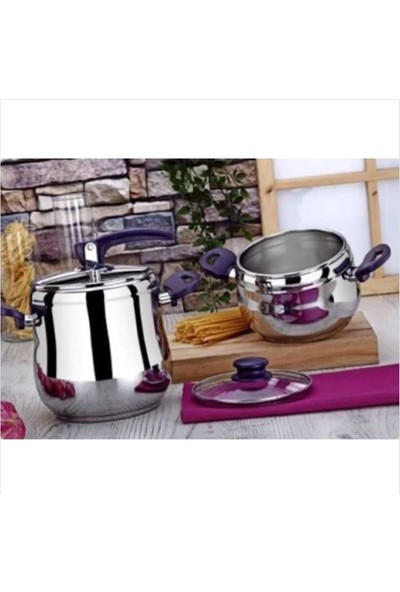 Berlin Mor Düdüklü Tencere 3,5 - 7 L 2'li Set