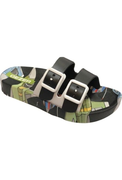 Gezer 11363 Günlük Plaj Havuz Banyo Erkek Çocuk Terlik Siyah