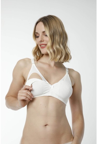 HMD Kadın %100 Pamuk Ekru Emzirme Sütyeni & Rahat Doku HMD 6010 HMD Kadın %100 Pamuk Ekru Emzirme Sütyeni & Rahat Doku HMD 6010