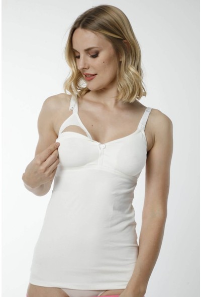 HMD Kadın 3'lü Beyaz Askılı %100 Pamuk Emzirme Atleti & Rahat Doku HMD 2400-3 HMD Kadın 3'lü Beyaz Askılı %100 Pamuk Emzirme Atleti & Rahat Doku HMD 2400-3