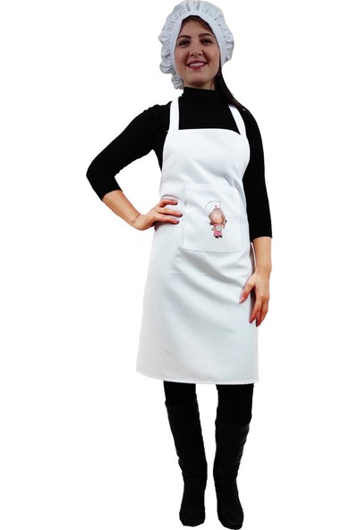 Mandalin Consept Chef Mutfak Önlüğü Şapkalı ART37 Mandalin Consept Chef Mutfak Önlüğü Şapkalı ART37