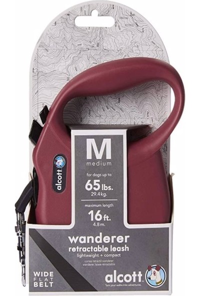 Alcott Alcotes Alcott Wanderer Otomatik Sevk Kayışı 5 M. 30 Kg. Medıum Kırmızı Alcott Alcotes Alcott Wanderer Otomatik Sevk Kayışı 5 M. 30 Kg. Medıum Kırmızı