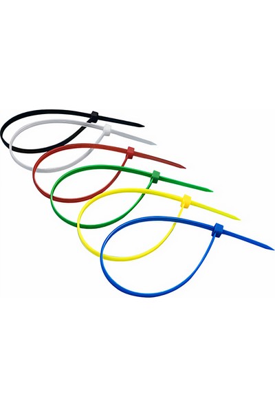 Smileswishes Renkli Kablo Bağı Plastik Cırt Kelepçe 6 Renkli 2.5 x 100 mm 200 Adet