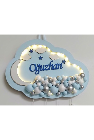 Baby Design Bulut Bubble Ledli Mavi Bebek Kapı Süsü Baby Design Bulut Bubble Ledli Mavi Bebek Kapı Süsü