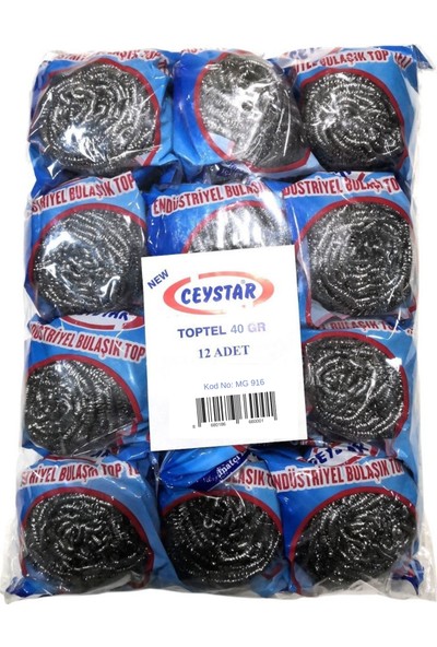 Ceystar Endüstriyel Bulaşık Top Teli 40 gr 12'li