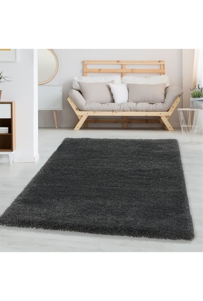Ayyıldız Halı Süpersoft Yumuşak Shaggy Halı 3 cm Hav Yüksekliği Düz Koyu Gri