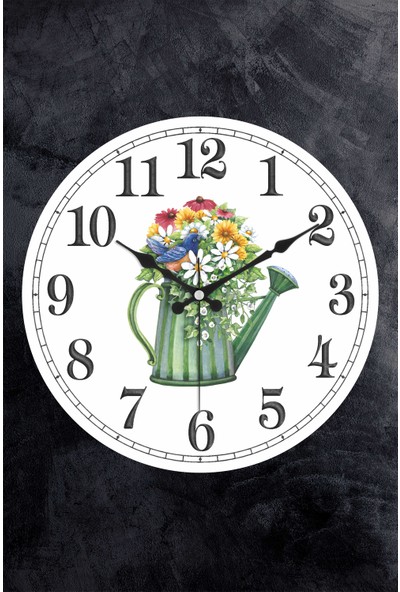 Emores 25 cm Dekoratif Plastik Cam Bombeli Mutfak Duvar Saati