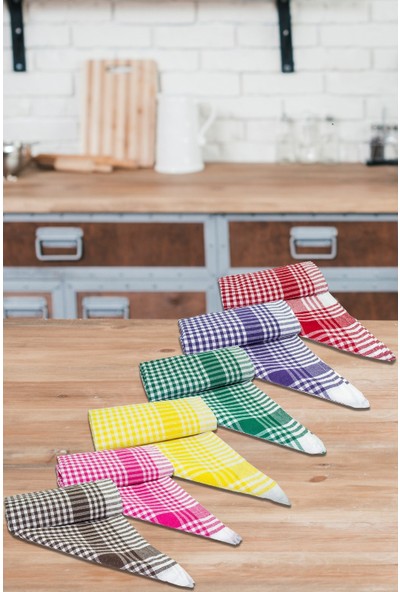 Elit 6 Lı 6 Renk Kareli 50*70 Mutfak Havlusu Kurulama Bezi Elit 6 Lı 6 Renk Kareli 50*70 Mutfak Havlusu Kurulama Bezi