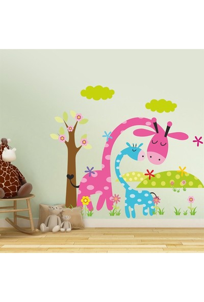 Kt Decoration Zürafa Ailesi Çocuk Odası Duvar Sticker