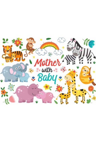Kt Decoration Anneler ve Yavruları Baby Shower Mega Set Çocuk Odası Duvar Çıkartmaları Kt Decoration Anneler ve Yavruları Baby Shower Mega Set Çocuk Odası Duvar Çıkartmaları