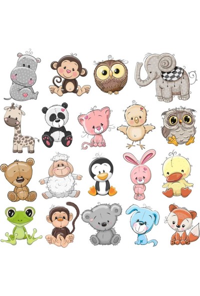 Kt Decoration Sevimli Hayvanlar Seti-2 Çcouk Odası Duvar Çıkartmaları