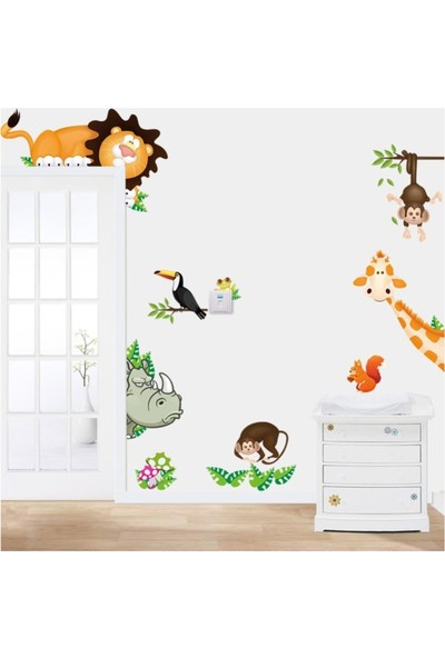 Kt Decoration Sevimli Hayvanlar Kapı ve Duvar Sticker Seti