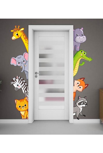 Kt Decoration Sevimli Hayvanlar Kapı, Dolap ve Duvar Sticker Seti Kt Decoration Sevimli Hayvanlar Kapı, Dolap ve Duvar Sticker Seti