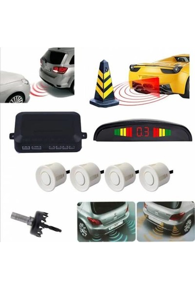 Unikum Seat Ibiza Cupra Dijital Ekranlı Araç Park Sensörü Ses Ikazlı Beyaz Renk Unikum Seat Ibiza Cupra Dijital Ekranlı Araç Park Sensörü Ses Ikazlı Beyaz Renk