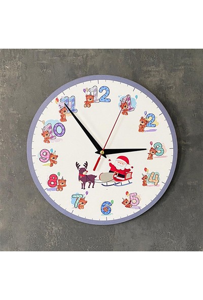Mkt Sevimli Ayıcık ve Noel Baba Duvar Saati Mkt Sevimli Ayıcık ve Noel Baba Duvar Saati