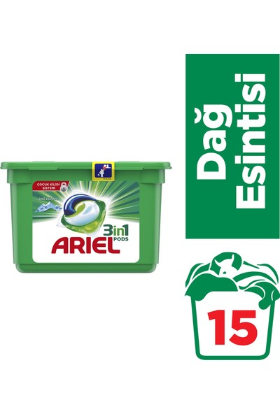 Ariel 3'ü 1 Arada Pods 60 Yıkama Sıvı Çamaşır Deterjanı Kapsülü Dağ Esintisi Beyazlar Için Ariel 3'ü 1 Arada Pods 60 Yıkama Sıvı Çamaşır Deterjanı Kapsülü Dağ Esintisi Beyazlar Için