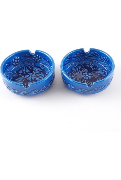 Çini Seramik Turkuaz 8 cm Mavi Küllük