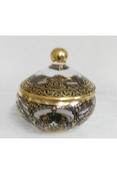 İpek Ticaret Glasland Eşrefi El Dekoru Kapaklı Şekerlik