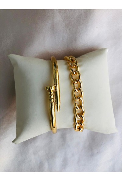 Bioaksesuar Kadın Gold Renk Kararmaz Çelik Kombin Bileklik Bioaksesuar Kadın Gold Renk Kararmaz Çelik Kombin Bileklik