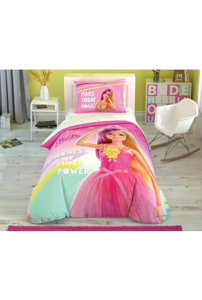 Taç - Barbie Kindness Glow Lisanslı Tek Kişilik Nevresim Takımı Taç - Barbie Kindness Glow Lisanslı Tek Kişilik Nevresim Takımı