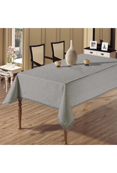 Apakay Fransız Güpürlü Gri 160 x 220 cm Masa Örtüsü