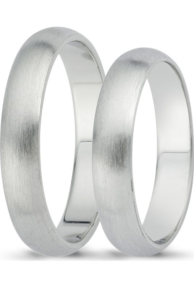 Pırlant Beyaz Altın Çift Alyans 4 mm Pırlant Beyaz Altın Çift Alyans 4 mm