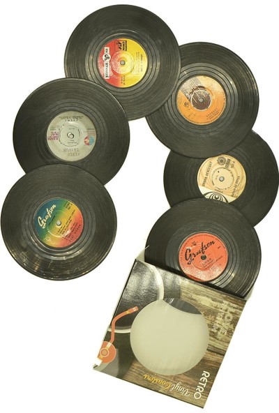 Mykonsept Retro Plak Tasarım Bardak Altlıkları Yerli Klasik