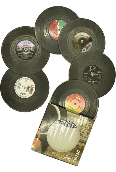 Mykonsept Retro Plak Tasarım Bardak Altlıkları Yabancı Klasik Mykonsept Retro Plak Tasarım Bardak Altlıkları Yabancı Klasik
