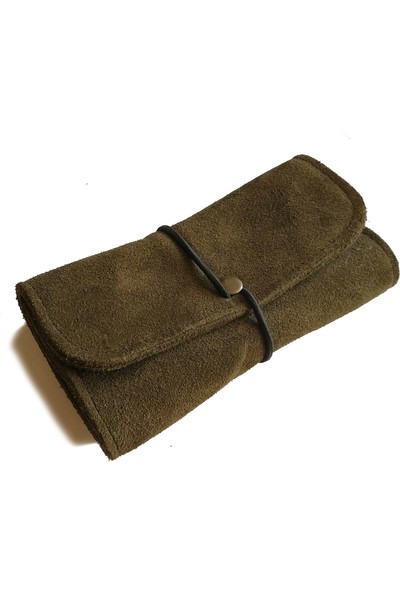 Bouscrab Tütün Kesesi Cüzdan Süet Deri