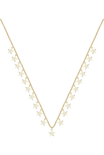 Melike Gold 14 Ayar Altın Sallantılı Yıldız Kolye
