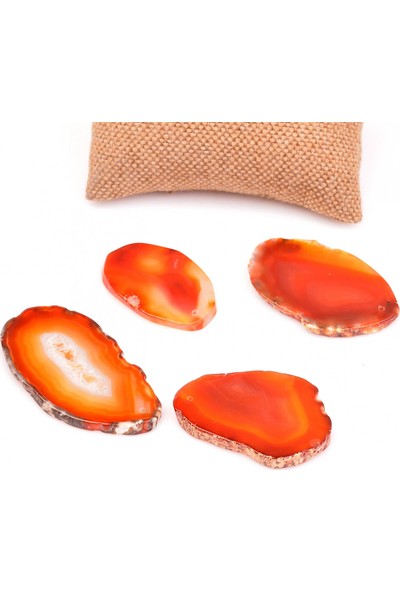 Taş Sandığı Kahverengi Akik Taşı Dilim Kütle