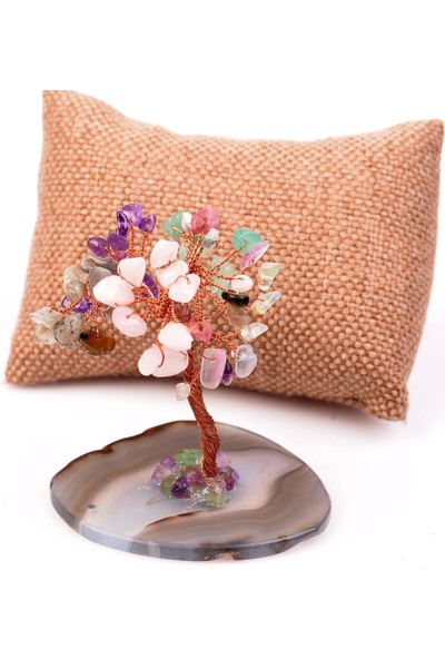 Taş Sandığı Çakra Taşlarından Ağaç - Yedi Farklı Doğal Taş Taş Sandığı Çakra Taşlarından Ağaç - Yedi Farklı Doğal Taş