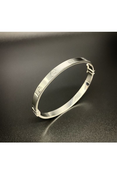 ESK Spor Düz Çivi Kelepçe (Beyaz Altın) 6 mm