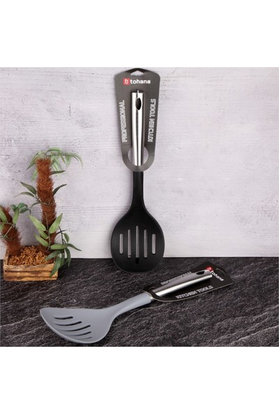 Tohana Metal Saplı Silikon Kevgir Siyah Tohana Metal Saplı Silikon Kevgir Siyah