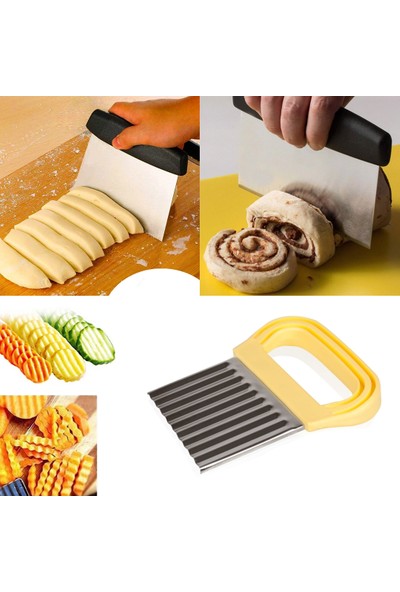 Ucuzal Hamur Kesme Spatulası ve Şekilli Patates Cips Kesici Chopper Ucuzal Hamur Kesme Spatulası ve Şekilli Patates Cips Kesici Chopper