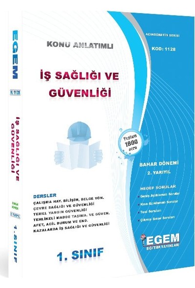 Egem Yayınları İş Sağlığı ve Güvenliği 1. Sınıf 2. Yarıyıl Bahar